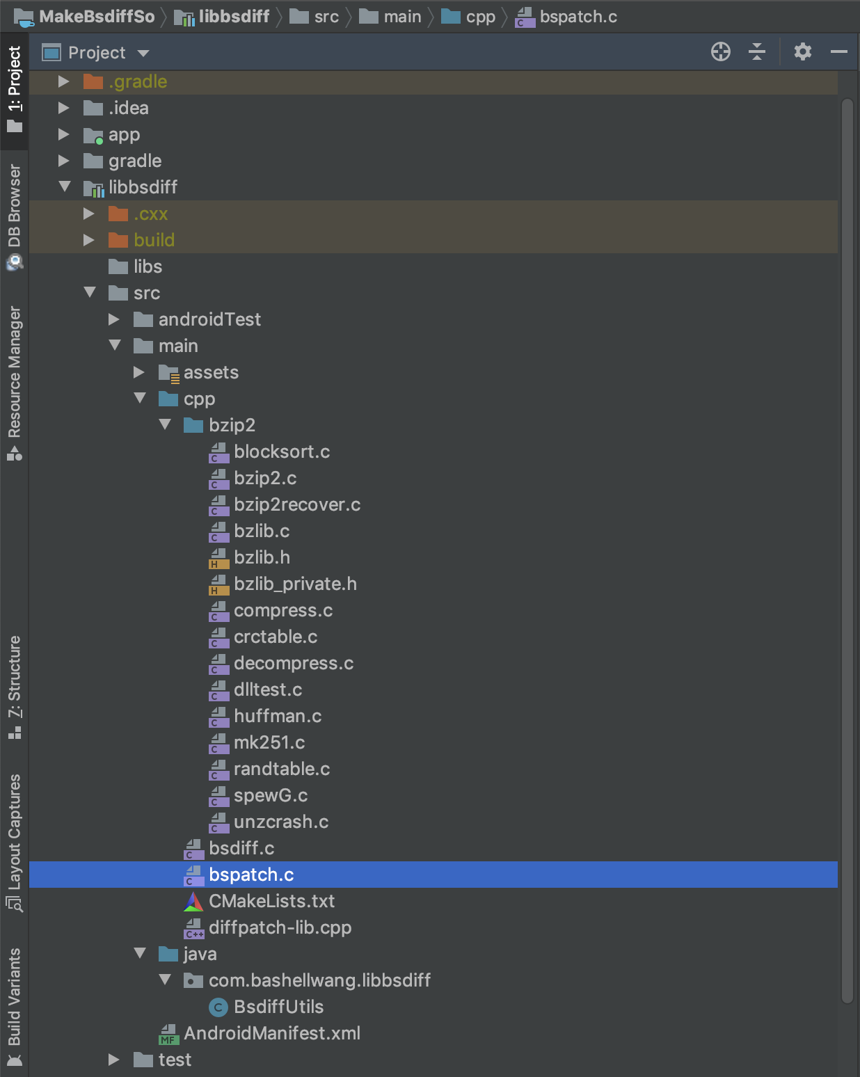 Android Studio NDK 编译 Bsdiff 库 | bashellwang 的小书屋